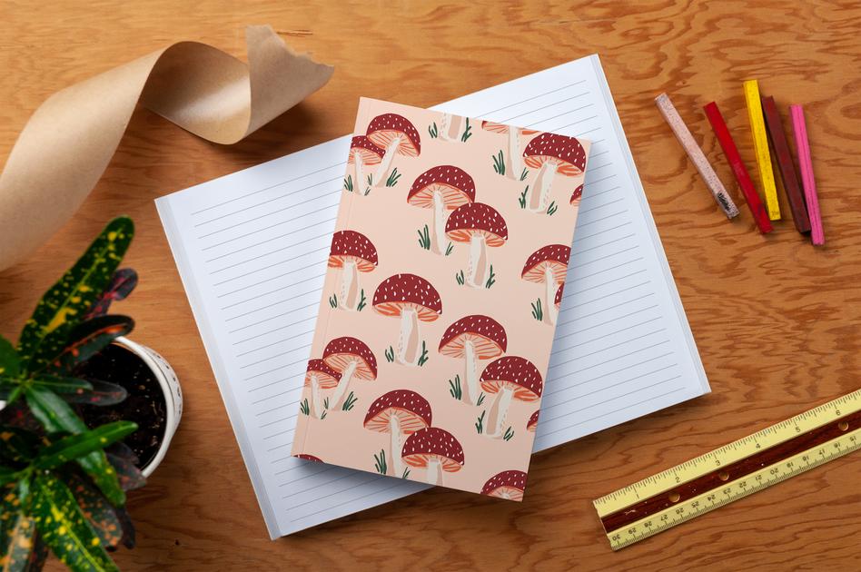 Peach Mushrooms Classic Layflat Journal Notebook – Clean Haven Naturals